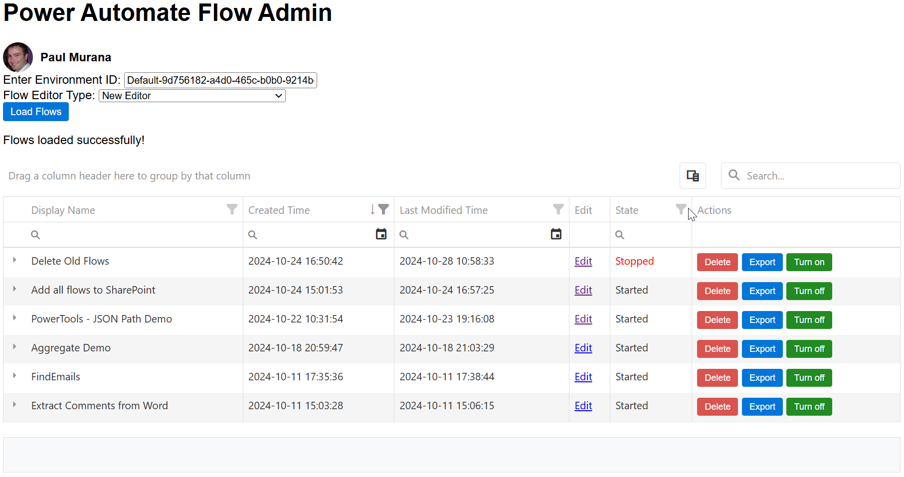 Power Automate Flow Admin